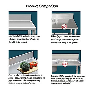 Free Standing Portable Utility Sink Stainless Steel Free-standing Kitchen Sink Commercial Restaurant Sink Utility Sink w/Workbench & Storage, Faucet & Drainboard 120x50x80cm/47.2x19.7x31.5in Left