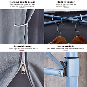 AMSXNOO Portable Clothing Store Fitting Room, Mobile Foldable Changing Room Dressing Room with Shading Curtain and Hook Up, Temporary Locker Room for Boutiques Office Mall, Installation-Free