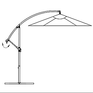 HLLNME 11.5ft Patio Offset Hanging Umbrella Deluxe Outdoor Cantilever Umbrella with Easy Tilt for Garden, Backyard, Patio, Pool, Sand White