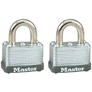 Master Lock 22T Keyed Alike Warded Padlock, 1-1/2 Inch, 2-Pack,Steel