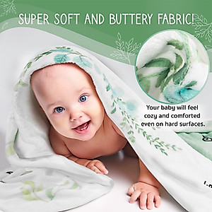 two little dinos Baby Monthly Milestone Blanket for Boy or Girl - Unisex Gender Neutral Age Blanket Growth Chart by Weeks or Months with Markers - Newborn Milestone Photography - First Year 0 to 12