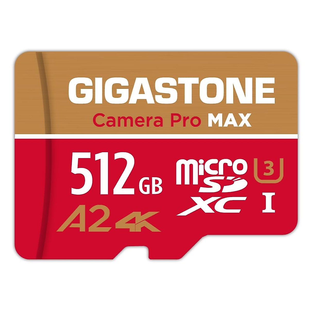 [5-Yrs Free Data Recovery] GIGASTONE 512GB Micro SD Card, 4K Camera Pro MAX, A2 V30 MicroSDXC Memory Card for Gopro, Action Cams, 4K UHD Video, Up to 160/100 MB/s, UHS-I U3 C10 with Adapter