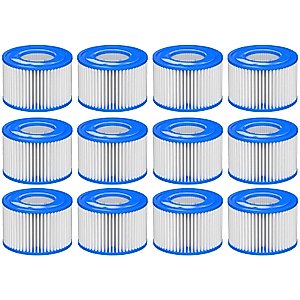 Macaberry Type Ⅵ Hot Tub Spa Filter Replacement Compatible with Lay-Z-Spa, Coleman SaluSpa 90352E 58323, Inflatable Hot Tub, Swimming Pool Pump Filter Type Ⅵ Cartridge, 12 Pack