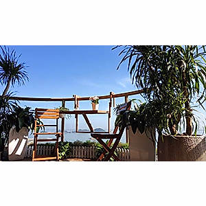 Interbuild Toronto Balcony Folding Deck Table, Outdoor Hanging Railing Bar Table, FSC Acacia Wood, 28 x 23 Inches, Adjustable, Golden Teak