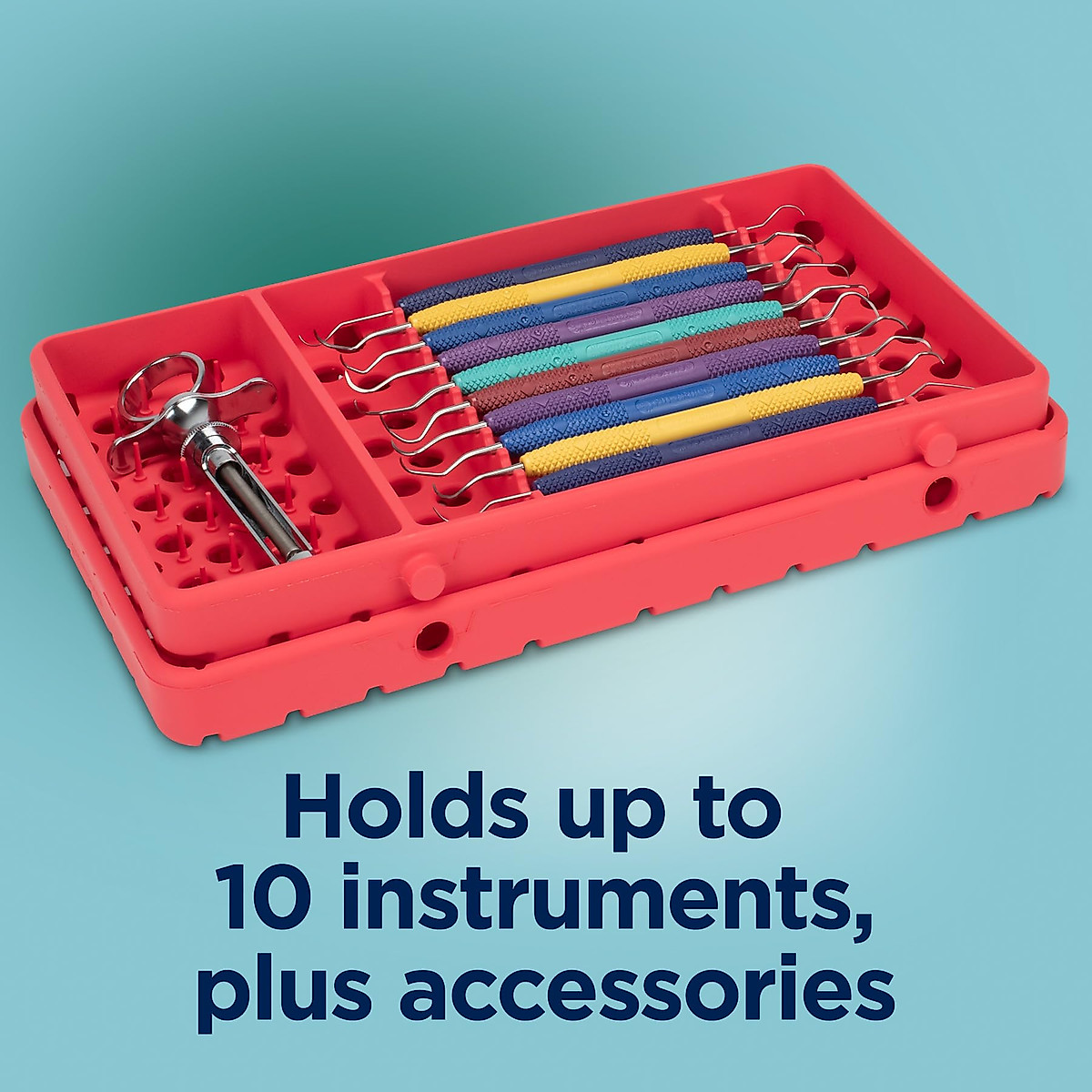 Practicon Cool Cassette 2 Silicone Autoclave Cassette for Dental Instruments, Size 10XL Instrument Tray, Green