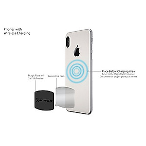 Scosche MAGRKI MagicMount Phone Replacement Plate Kit - for Magnetic Car Phone Mount Holder with Extra Strength Hold, Universal with All Devices, Black