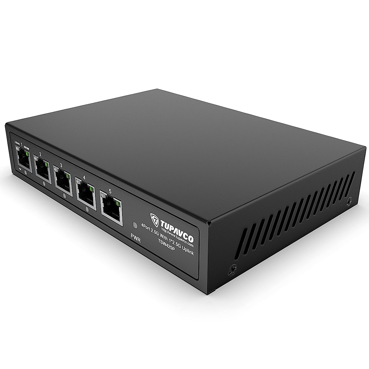 2.5GB Switch (5 Port) PoE++ for Ethernet Network - 1x90W (802.3bt) 4x30W (802.3at) Ports - High Speed 10M/100M/1G/2.5G Gigabit (802.3bz) - Unmanaged LAN Splitter with UPLINK Port - Tupavco TP1941
