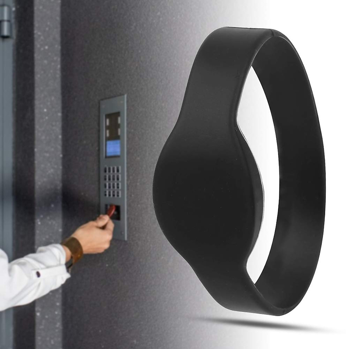 RFID Card Reader, Contactless RFID Proximity Smart Card, RFID Wristband Silicone Bracelet Waterproof IC Card for Swimming Pool Sauna Room (10pcs)(Black)