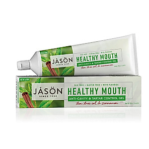JASON Healthy Mouth Anti-Cavity & Tartar Control Toothpaste, Tee Tree Oil & Cinnamon, 6 oz. (Pack of 3) (Packaging May Vary)