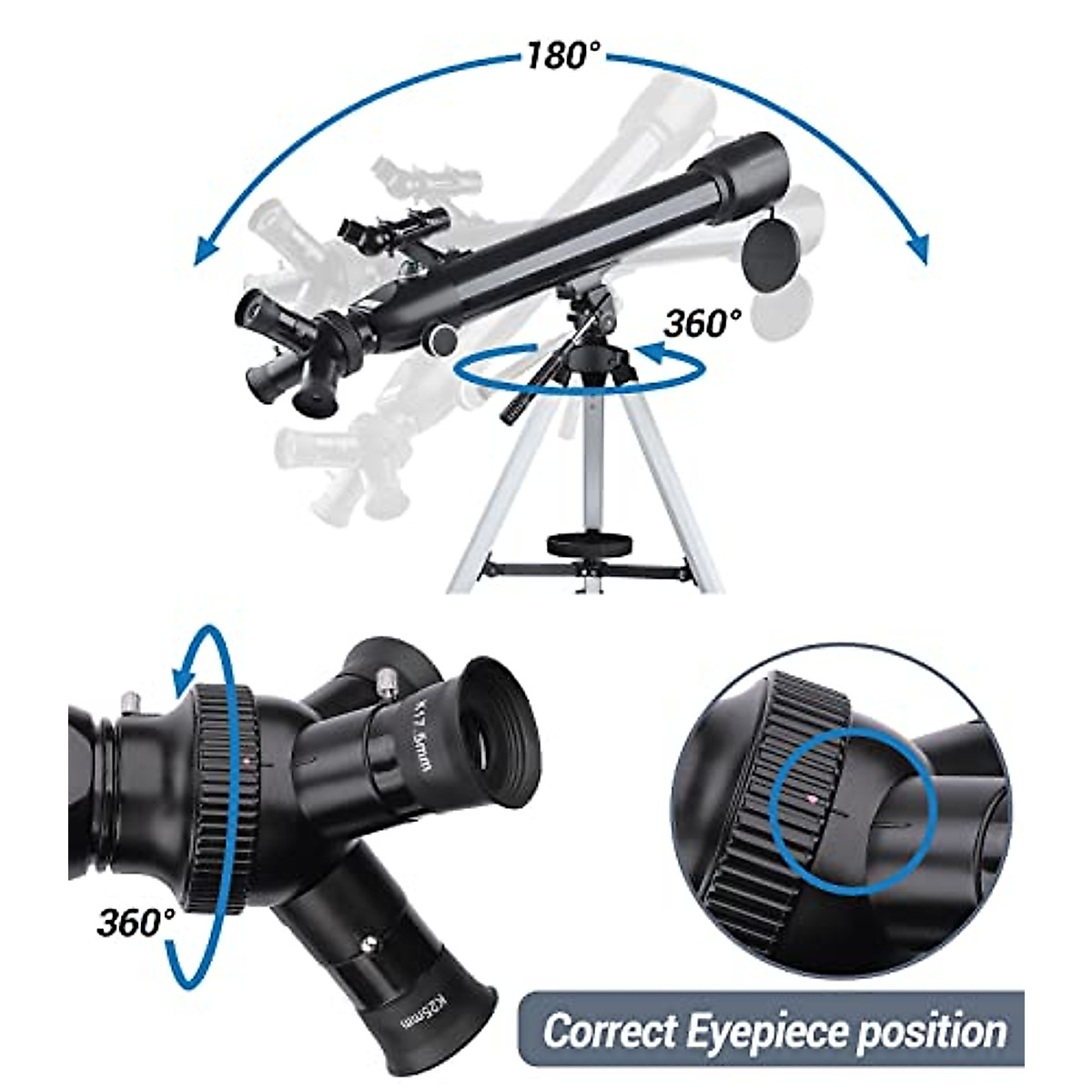 [2023 Upgraded] Telescopes for Adults Astronomy, 70mm Aperture 700mm AZ Mount Astronomical Refracting HD Telescope for Kids Beginners Telescope with Adjustable Tripod, Nylon Bag, Phone Adapter