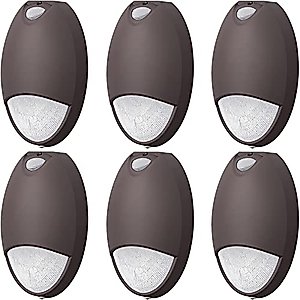 LED Emergency Wall Pack Light with Battery Backup and Photocell,Self Test Diagnostics Commercial Outdoor Aluminum Wall Pack Emergency Light, 12W 120-277V AC, IP65 Waterproof UL Listed(6-Pack)