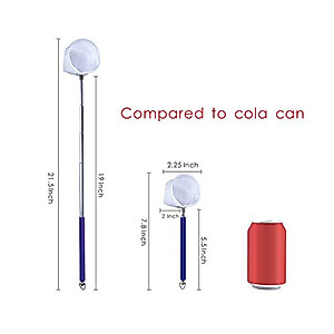 Carefree Fish Aquarium Stainless Steel Small Fishing Net, Extendable Handle Shrimp Net, Soft Light Tiny Net, Fish Tank Cleaner Long Handle(Please Note The Size of The Product)