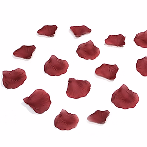 ALLHEARTDESIRES 1000PCS Maroon Dark Red Black Silk Flower Rose Petals Table Scatters Wedding Flowers Valentine's Day Bridal Shower Centerpieces Ceremony Aisle Decoration