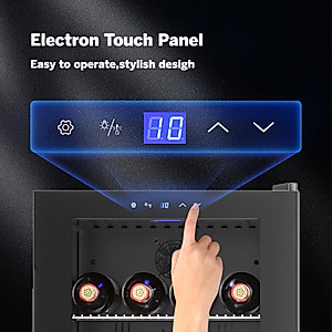 26 Bottles and 130 Cans Wine Cooler Cabinet & Beverage Refrigerator - Independent or Embedded Wine Cellar with Transparent Glass Door Design and Silent Compressor for Temperature Adjustment