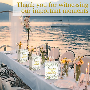 24 Pcs Thank You Wedding Gift Bags Bulk Wedding Paper Gift Bag with Handles Thank You Paper Bags Wedding Welcome Bags Wedding Favor Bags for Guests Bridal Shower Gifts Wedding Favors, 8 x 4 x 10 Inch
