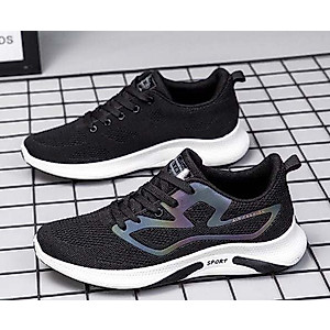 BryTone Footwear - Soft and Comfortable Running Shoe- Superior Breathability- Air Cushion Design- Non-Slip Sole- Anti Collision Toe Cap- Sports, Gym and Jogging Expert, Black and White, 8