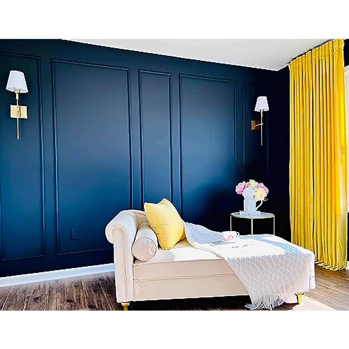 LUXEBLOSS Luxurious Velvet Curtains/Gold Yellow Drapes 96 inches Long for Living Room, Bedroom, Blackout, Heavy Soft Fabric with Privacy. Back Tab with Rod Pocket. 2 Panels (Yellow 52 Wx96 L)