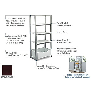 Delta Children Ladder Shelf, White/Grey
