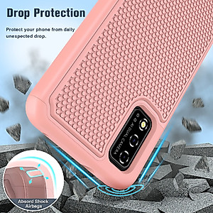 JXVM for T-Mobile REVVL V Phone Case 4G: Dual Layer Protective Heavy Duty Cell Phone Cover Shockproof Rugged with Non Slip Textured Back - Military Protection Bumper Tough - 6.52inch (Cute Pink)