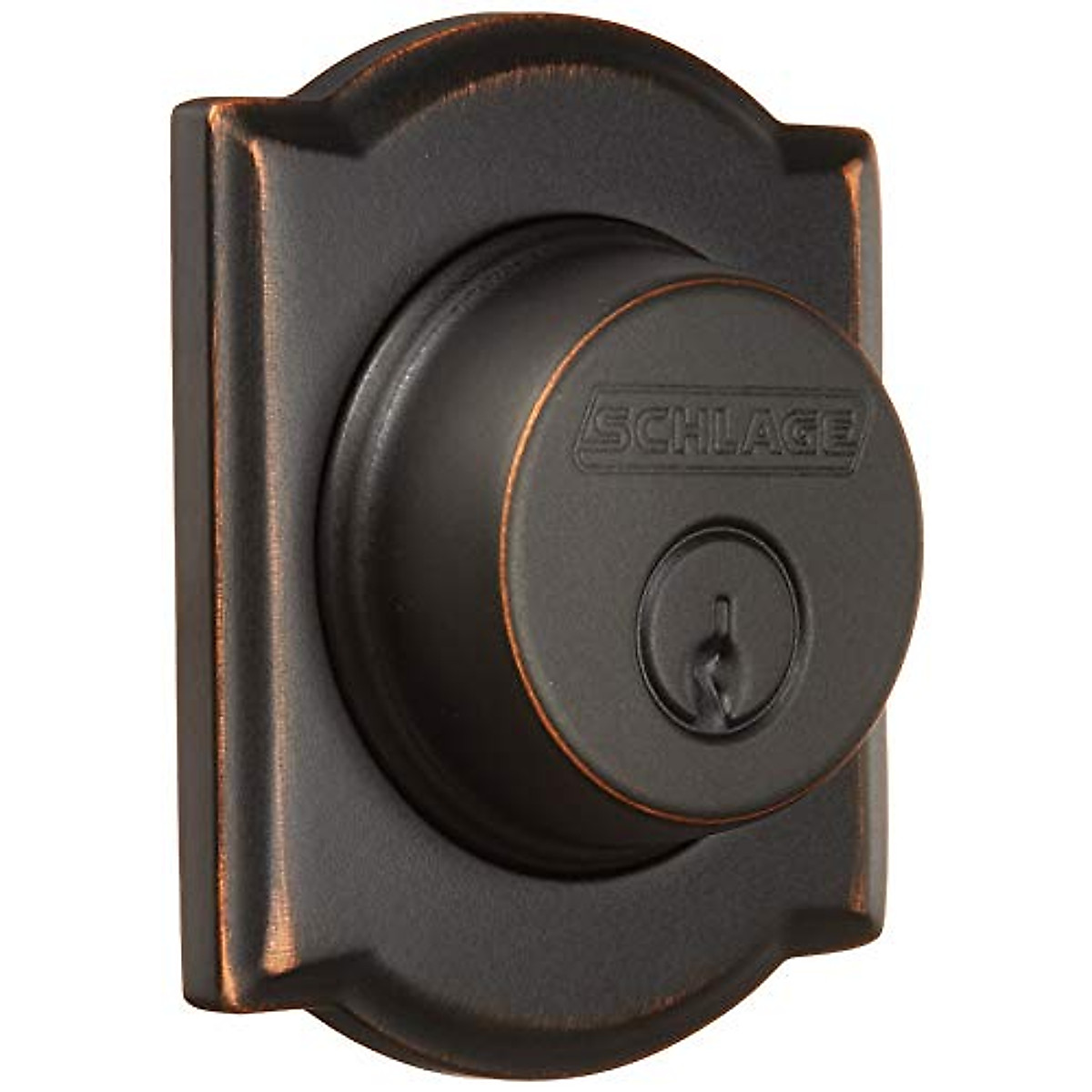 Schlage F93CAM716ACCLH Camelot Inactive Handleset with Accent Left-handed Lever, Aged Bronze
