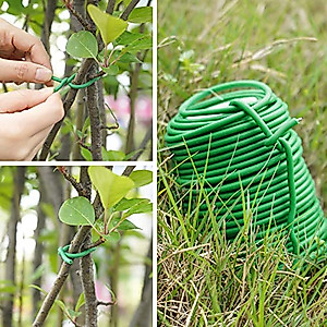 Decoroca Garden Flexible Wire Tie, Soft Twist Plant Ties 65.6' - Green Support Plant Vines for Supporting and Fixing Garden Planting Branches Vines & Stems and Organize Data Wire