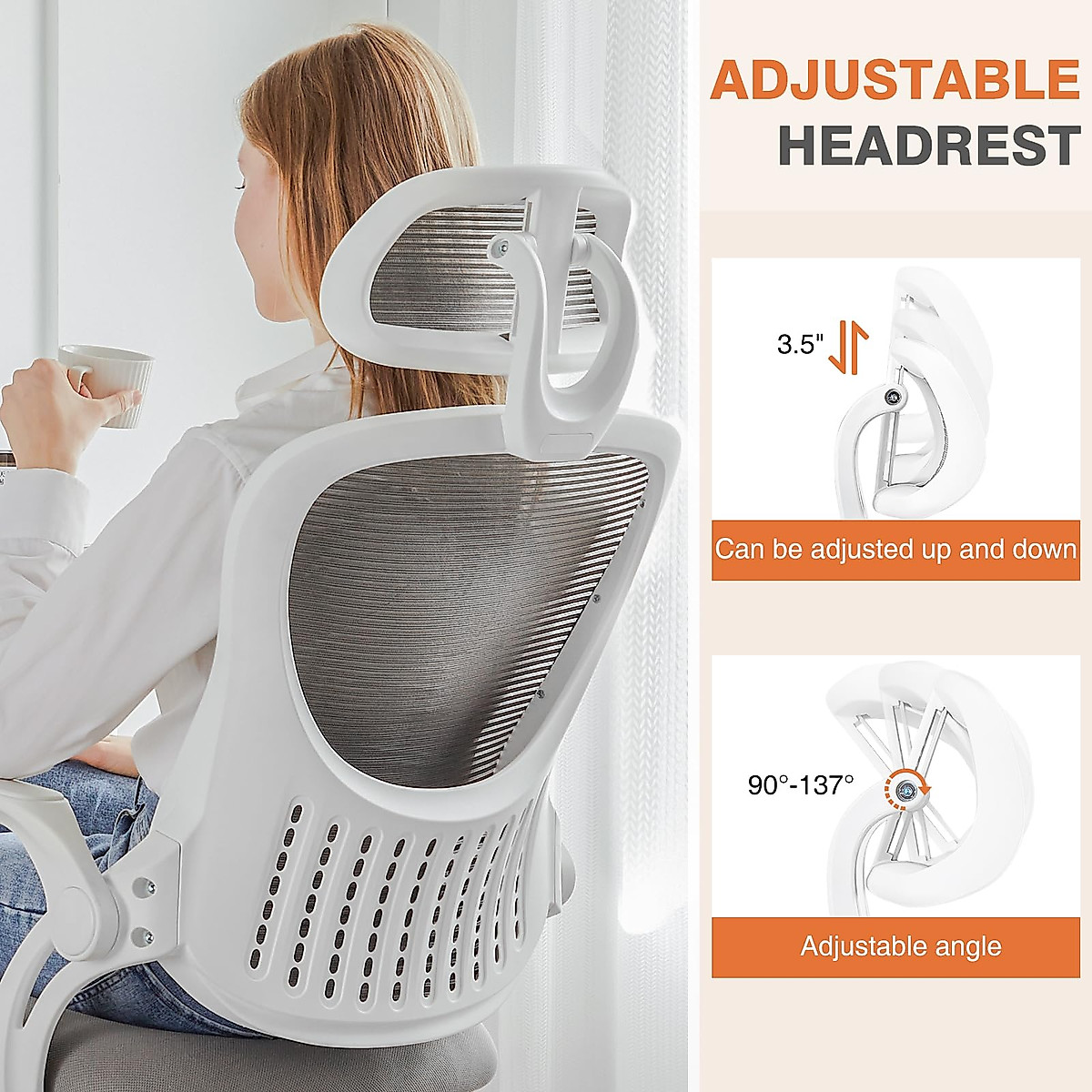 Sweetcrispy Office Computer Desk Managerial Executive Chair, Ergonomic Mid-Back Mesh Rolling Work Swivel Chairs with Wheels, Comfortable Lumbar Support, Comfy Arms for Home,Bedroom,Study,Student,Black