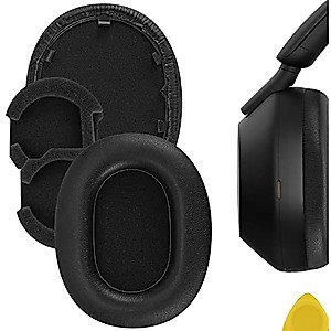 Geekria QuickFit Replacement Ear Pads for Sony WH-1000XM5 WH1000XM5 Wireless Headphones Ear Cushions, Headset Earpads, Ear Cups Cover Repair Parts (Black)