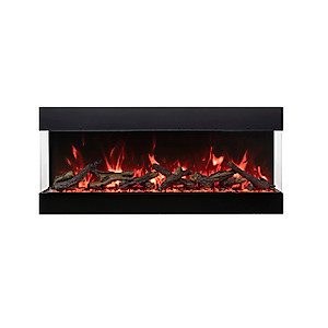 Amantii TRV-75-BESPOKE Tru View Bespoke - 75" Indoor/Outdoor 3 Sided Electric Fireplace, WiFi, Bluetooth, Speaker, and a Selection of Media Options