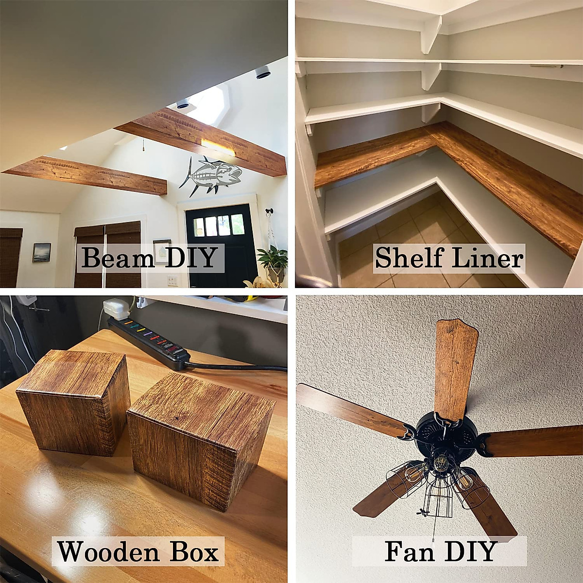 EeeComing Contact Paper Wood Wallpaper Distressed Wood Grain Contact Paper Rustic Wood Peel and Stick Wallpaper Waterproof Self Adhesive Wallpaper Removable Wood Wallpaper Roll Brown 78.7Inx17.7In