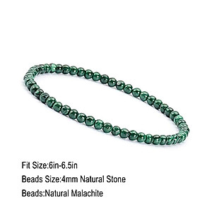 KIKILA 4mm Mini Gemstone Energy Bracelets Crushed Stone Beaded Bracelet Natural Stone Charm Beaded Small Couples Bracelets for Women