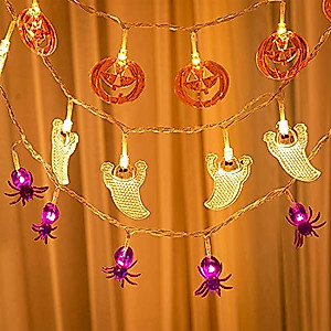Halloween Decorations Lights, YGAOHF Halloween String Lights, 15FT 30 LED Battery Operated Fairy Lights, Cute Orange Pumpkin Lights for Halloween Indoor Outdoor Room Decor