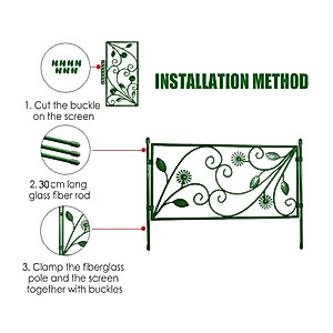 Decorative Garden Fence, Rustproof Metal Wire Fencing Border Animal Barrier, No Dig Garden Fencing, Flower Edging for Landscape Patio Yard Outdoor, Arched, Barrier Section Panel Decor Picket Edging
