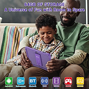 Contixo Kids Tablet K102-10-inch HD, Ages 3-7 Toddler Tablet, Parental Control, Android 10, 64GB, WiFi, Learning Tablet for Children with Disney E-Book Pre-Installed, Kid-Proof Case, Purple