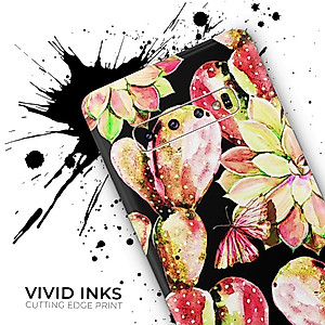DesignSkinz Watercolor Cactus Succulent Bloom V5 Protective Vinyl Decal Wrap Skin Cover Compatible with The Samsung Galaxy S20 (Screen Trim & Back Glass Skin)
