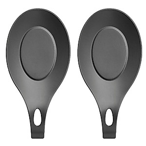 Cabilock 2pcs Silicone Spoon Mat Cooking Spoon Holder Metal Spoon Rest Soup Ladle Holder Large Spatula Holder Cutlery Rest Chopstick Silicon Utensils Tablespoon Silica Gel Food Grade