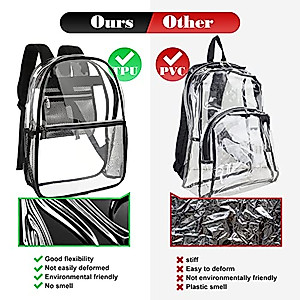 Neurora Heavy Duty Transparent Clear Backpack See Through Backpacks with Reinforced Strap for College Workplace