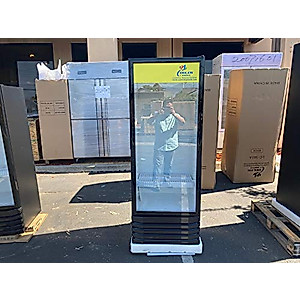 Commercial Refrigerator Glass 1-Door Merchandiser Display Cooler Case Fridge NSF Certified Display Cooler Case 64" Tall, 24" Width, 9.8 cuft, 280Liter, 110V, restaurant Kitchen LC-320A