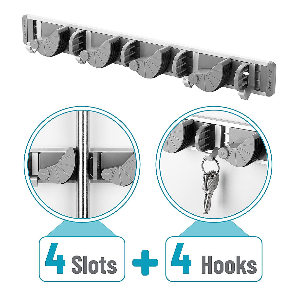 Mr. Pen Aluminum Storage Rack with 4 Hooks, Lightweight and Durable