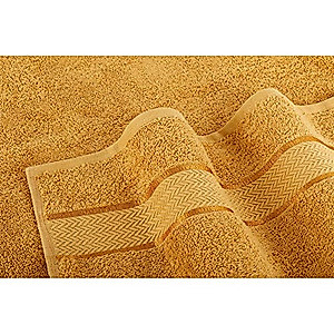 CRAFTBERRY - Bath Towels Set-100% Cotton- 2 Bath Towels, 2 Hand Towels & 2 Washcloths- Large, Quick Dry, Absorbent, Plush, Soft- Home, Shower Towels - 6 Piece Luxury Bathroom Towels - Gold/Golden