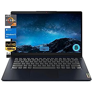 Lenovo IdeaPad 3 est Laptop 14'' FHD Display,8-Core AMD Ryzen 7 5700U (Up to 4.3GHz,Beats i7-1180G7),20GB RAM,1TB SSD,Backlit Keyboard,Fingerprint Reader,WiFi,Win 11Pro+MarxsolCables Abyss Blue