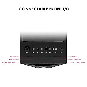 MSI MPG GUNGNIR 120R - Premium Mid-Tower Gaming PC Case - Tempered Glass Side Panel - ARGB 120mm Fans - Liquid Cooling Support up to 360mm Radiator - Vented Front Panel