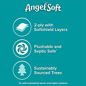 Angel Soft® Toilet Paper with Fresh Linen Scented Tube, 48 Double Rolls = 96 Regular Rolls, 2-Ply Bath Tissue