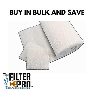The Filter Pro Beige Coarse Filter Media, 2" Thick, 16" x 56" Roll, Perfect for Aquariums, Ponds or Water Gardens, Made in USA