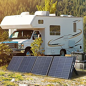 ALLPOWERS SP035 200W Portable Solar Panel Charger Monocrystalline Foldable Solar Panel Kit with MC-4 Output Solar Power Battery for RV Solar Generator Outdoor Camping Off Grid Van