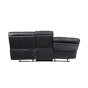 GLOBAL FURNITURE USA Reclining Sofa, Grey/Black