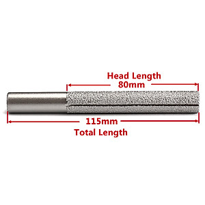 JINGLING 13.3mm Head Dia. Brazed Cylindrical Diamond Profile Wheel Cylinder Router Bit Lengthen 115mm Shank 1/2" Electric Router for Stone Granite