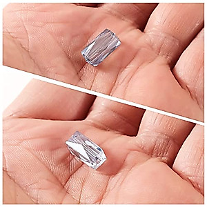 FZQ ZYYWL150Pcs Crystal Glass Beads Bar Cuboid Tube Straight Spacer for Bracelet Necklace Jewelry Making DIY Crafting Findings - 12x6mm (12x6mmCubeGlassBeads)
