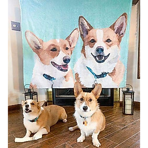 Personalized Dog Portrait Blanket Custom Blankets & Throws with Photo Christmas New Year Birthday Gifts Blanket Pet Dog | Cat Lover | Dog Mom |Cat Lady |Mother |Adults |Men |Women Gifts 50"×60"