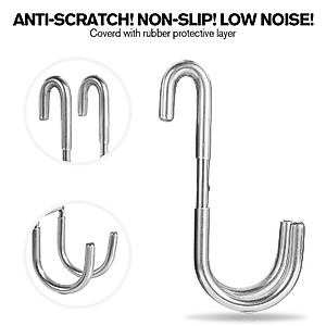 Dlilise Shower Door Hooks for Framed Glass Door, Towel Hooks Over Wide Framed & Frameless Glass Door, Towels Hanger for Bathroom, Both End Can be Used, Suit Rozer Robes Loofahs Shavers, 2-Pack Silver