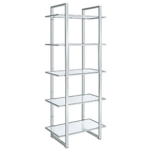 Coaster Home Furnishings Hartford Glass Shelf Bookcase Chrome